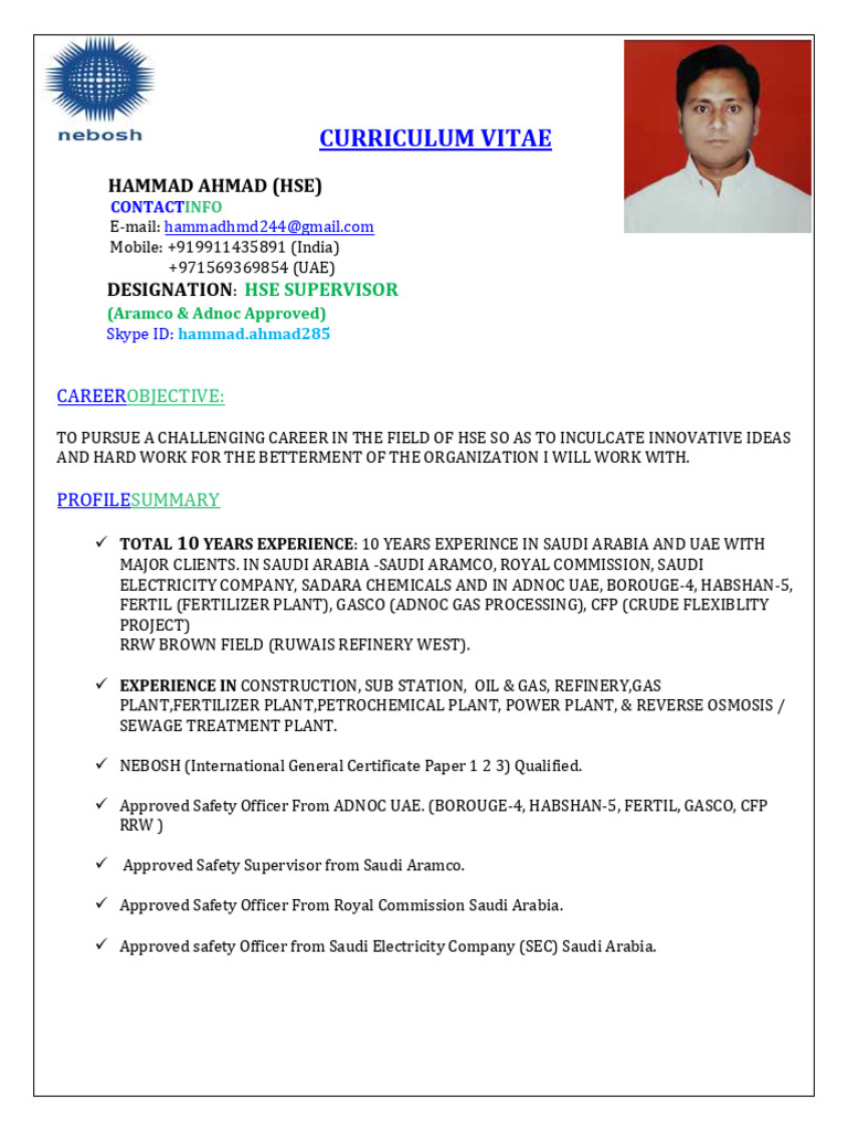 Hammad Ahmad CV-2 | PDF