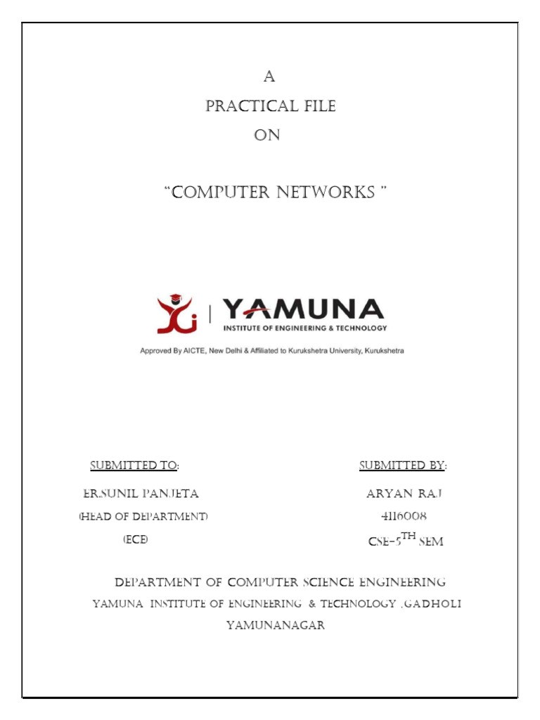 Computer Networks A Practical File On Pdf Transmission Control Protocol Port Computer