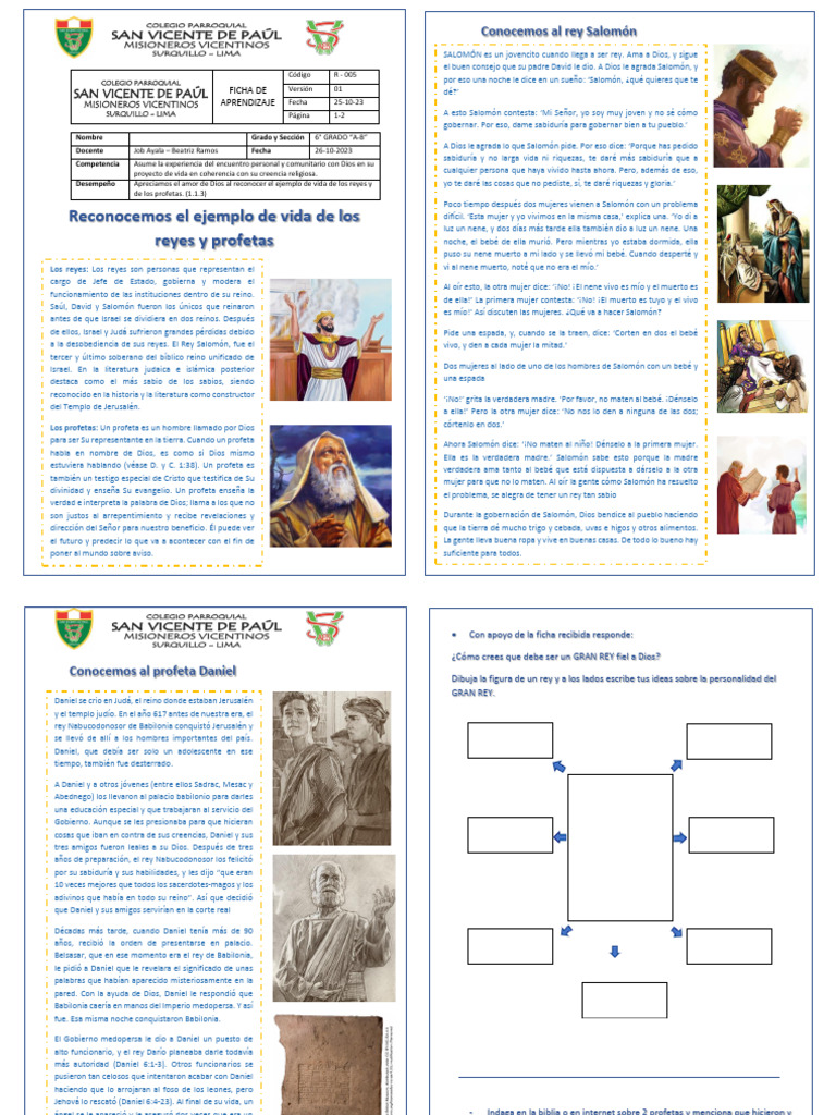 Reyes y Profetas de La Biblia 6to | PDF | Daniel (figura bíblica ...