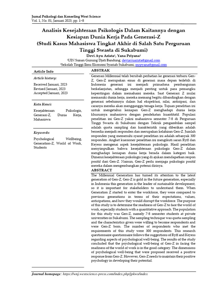 1.+JPKWS Gen Z+Menghadapi+Kesiapan+Dunia+Kerja | PDF