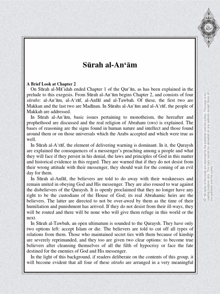 Tadabbur e Quran Vol.3 (Surah An'am (06) ) | PDF | Prophets And Messengers In Islam | Surah