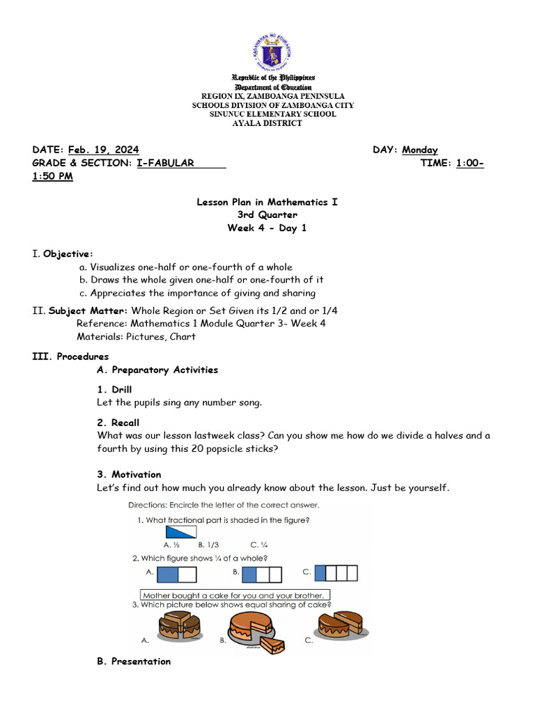 Math Q3 W4 | PDF | Lesson Plan | Subtraction