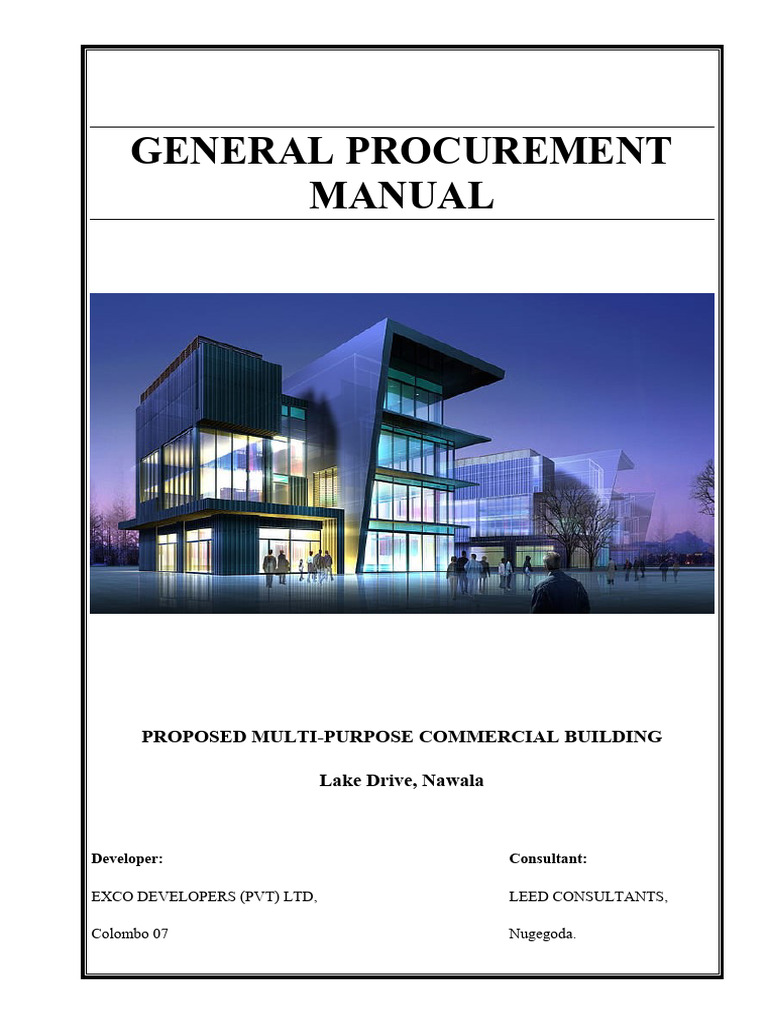 Procurement Manual - Final | PDF | Building Information Modeling ...