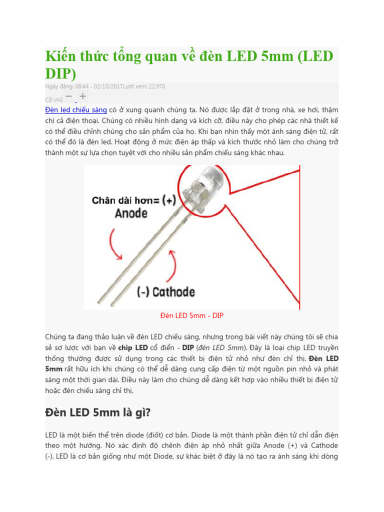 Kiến thức tổng quan về đèn LED 5mm | PDF