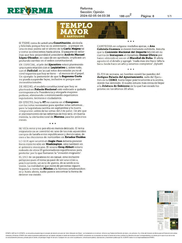 Columnas Políticas-2024-02-05 | PDF | México | Sonora