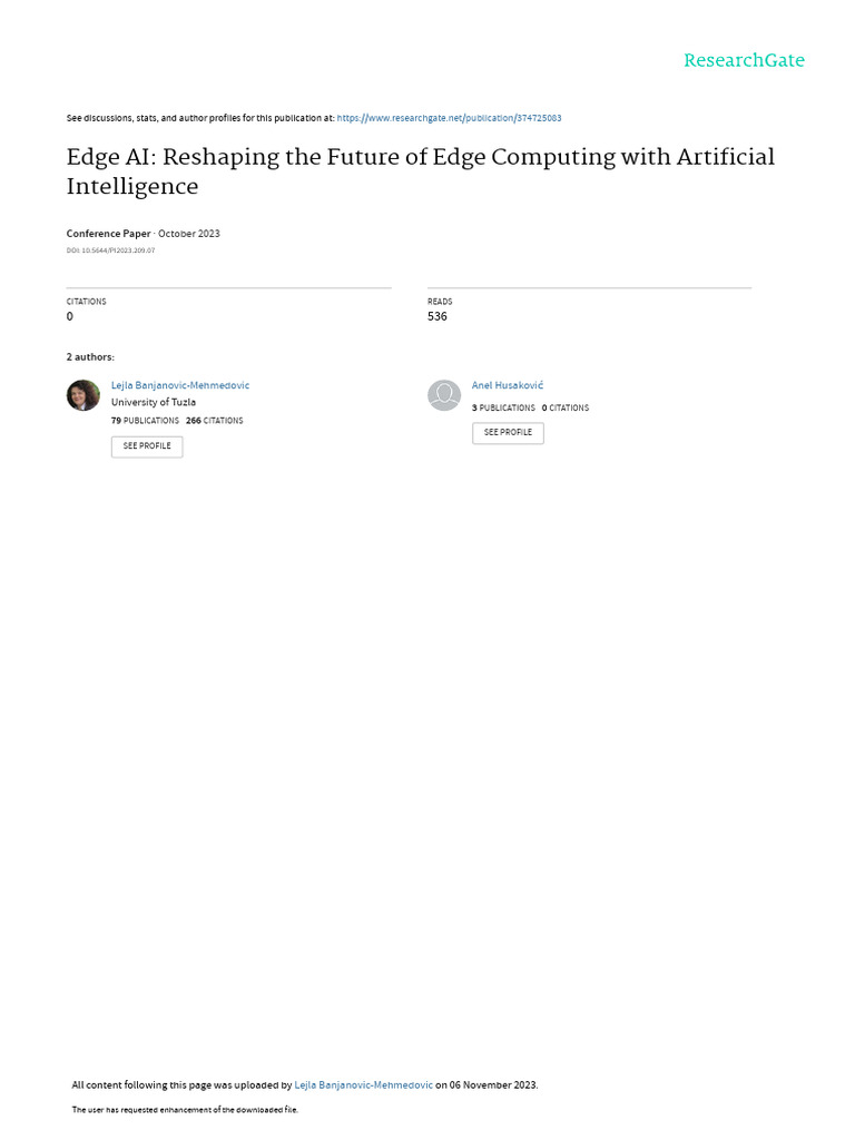 Edge AI: Reshaping The Future of Edge Computing With Artificial Intelligence | PDF