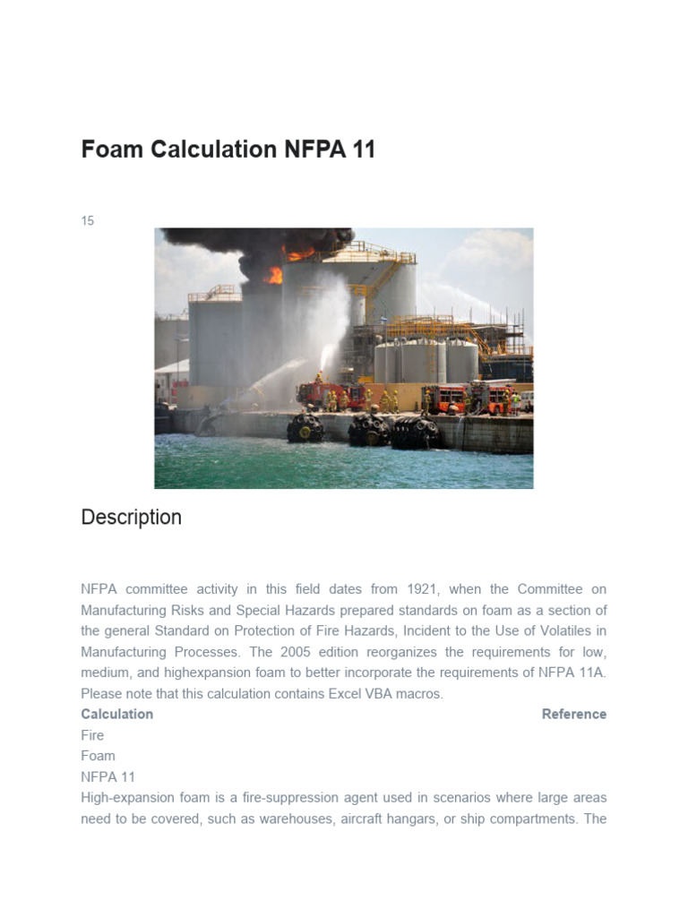 Foam Calculation NFPA 11 | PDF | Ventilation (Architecture) | Fires