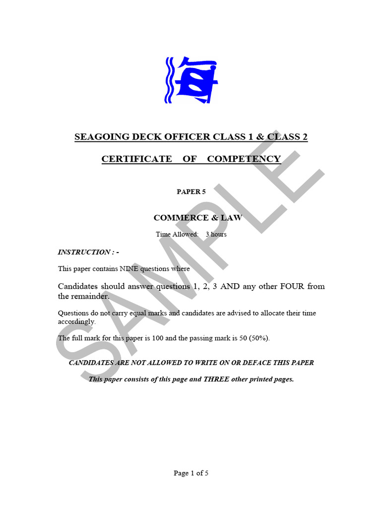 Sample c12 p5 | PDF | Tonnage | Watercraft