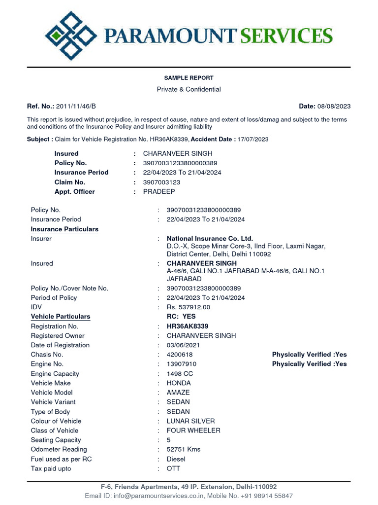 Survey REPORT | PDF | Insurance | Land Vehicles
