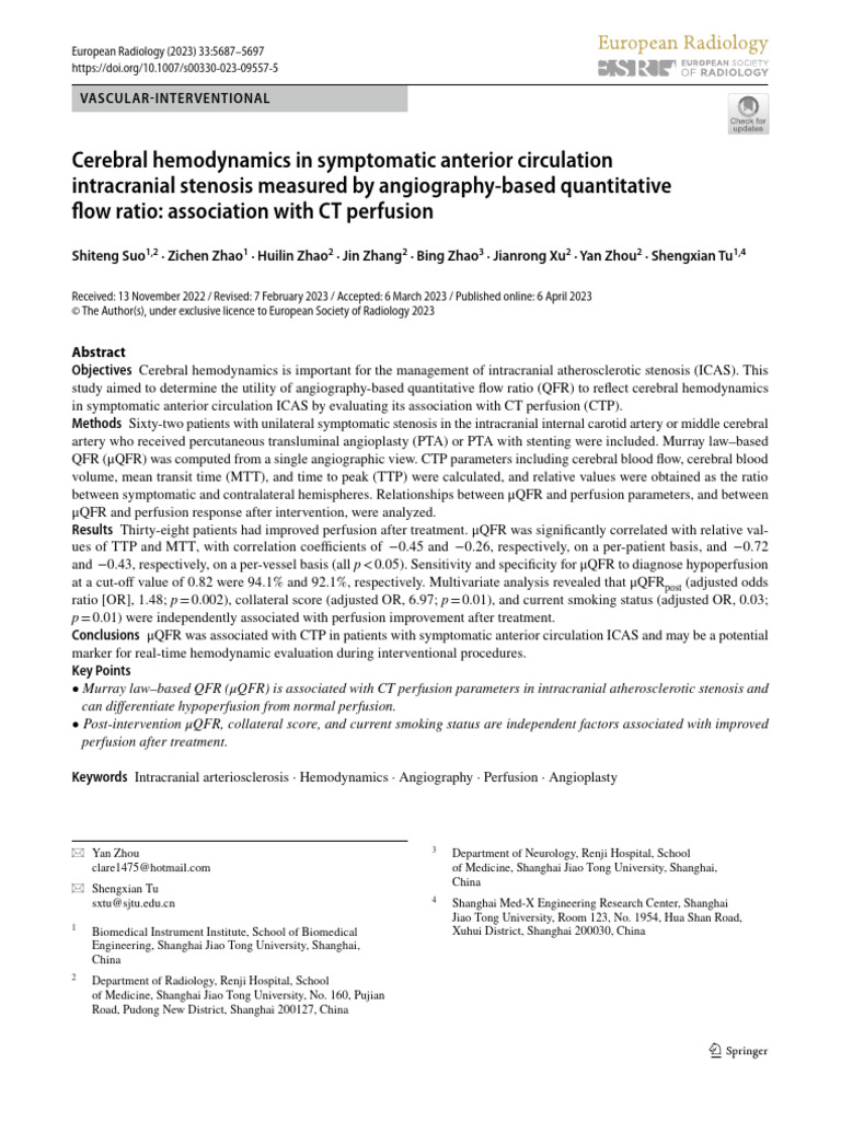 QFR | PDF | Hemodynamics | Atherosclerosis
