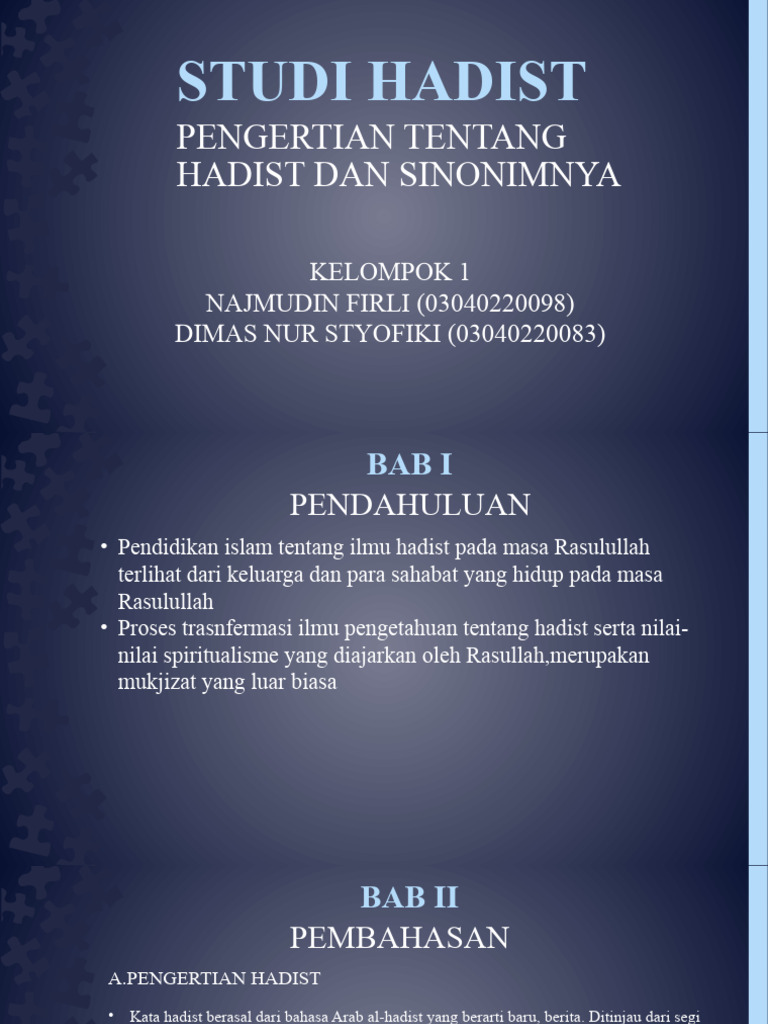 Pengertian dan Sinonim Hadist | PDF