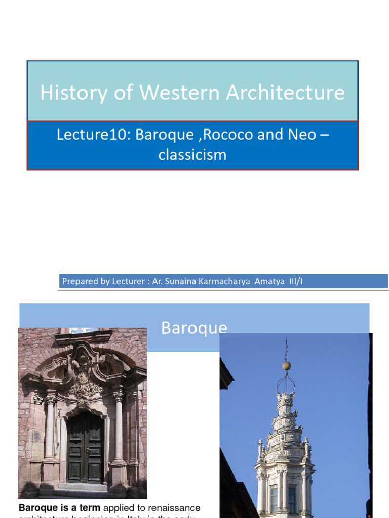 Lecture11 Baroque, Rococo, Neo - Classicism | PDF