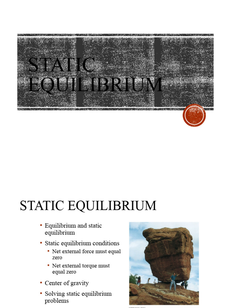 Lecture 5 - Static Equilibrium | PDF