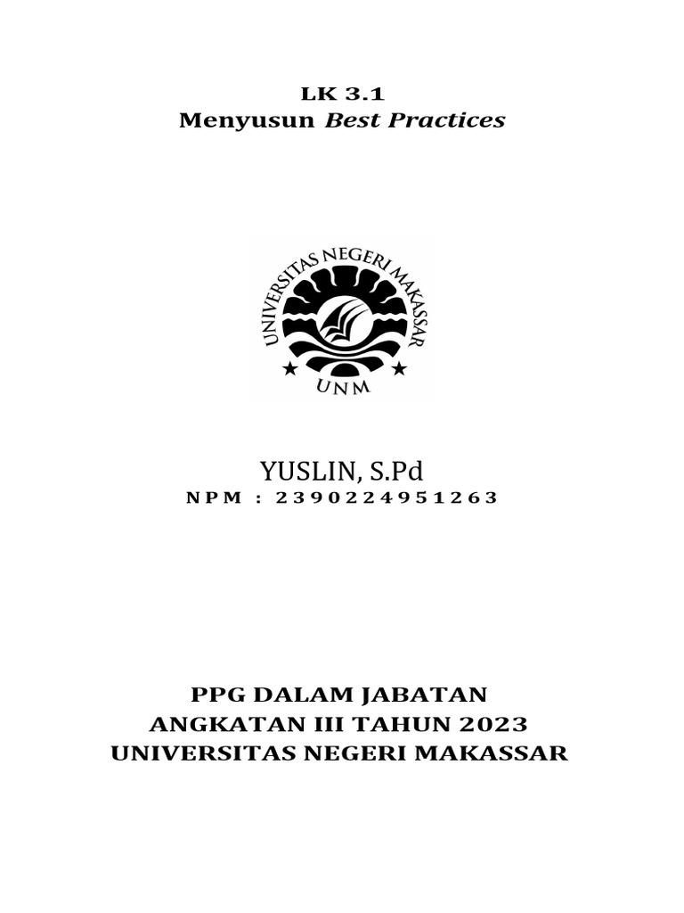 BEST PRACTICE SIKLUS 2 - Yuslin | PDF