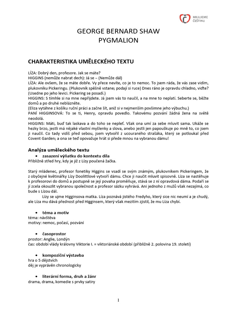 George Bernard Shaw Pygmalion | PDF