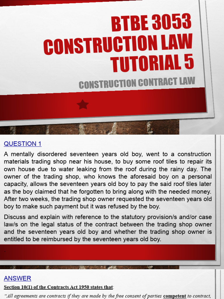 7-BTBE3053-Tutorial 5 - Q - A (Week 7) | PDF | Misrepresentation ...