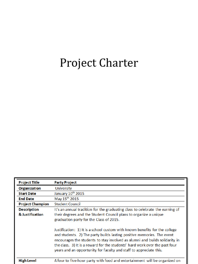 Project Charter Template Guide | PDF