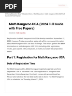 PDF Exams From Previous Years - Math Kangaroo USA | PDF