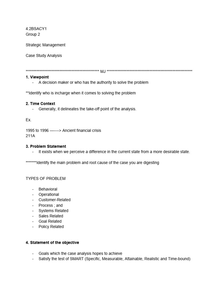 Group 2 Case Study Guide | PDF | Behavioural Sciences | Psychology