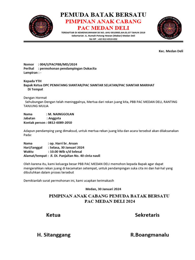 Surat Pendamping | PDF