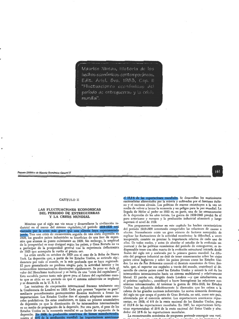 06 Niveau Maurice. Historia de Los Hechos Economicos Contemporaneos | PDF