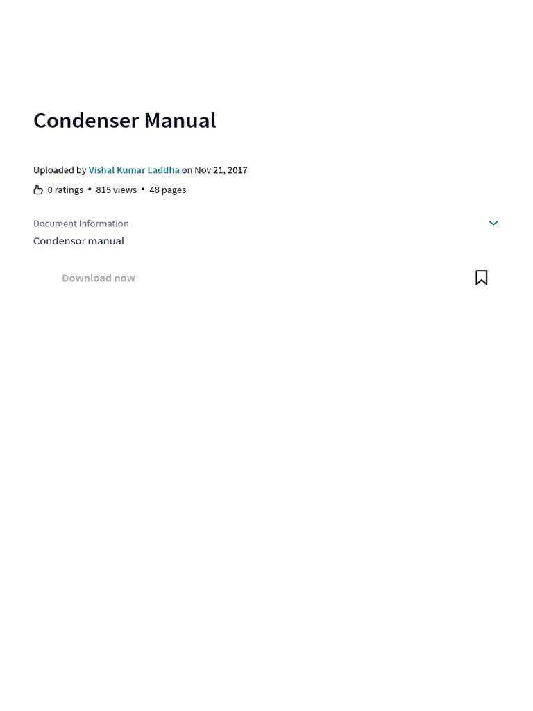Operation Mannual of Condenser | PDF | Scribd | Computing