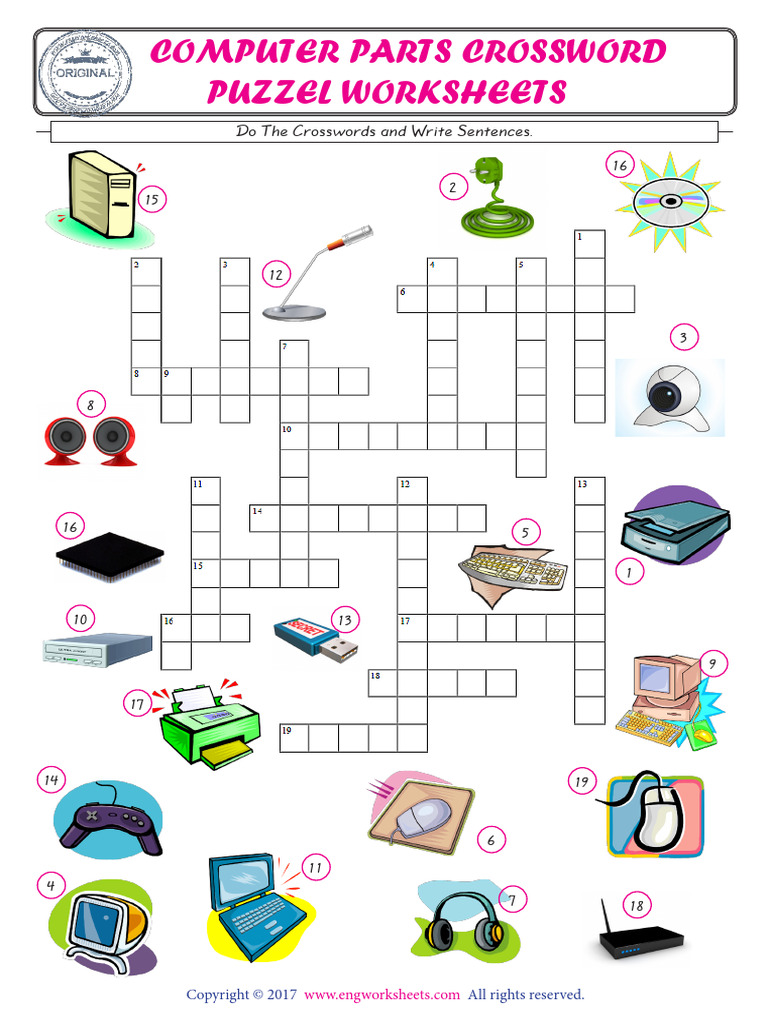 5 Complete The Crossword Using The Computer Parts of Pictures | PDF