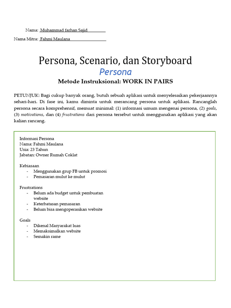Persona Aplikasi: Fahmi Maulana | PDF