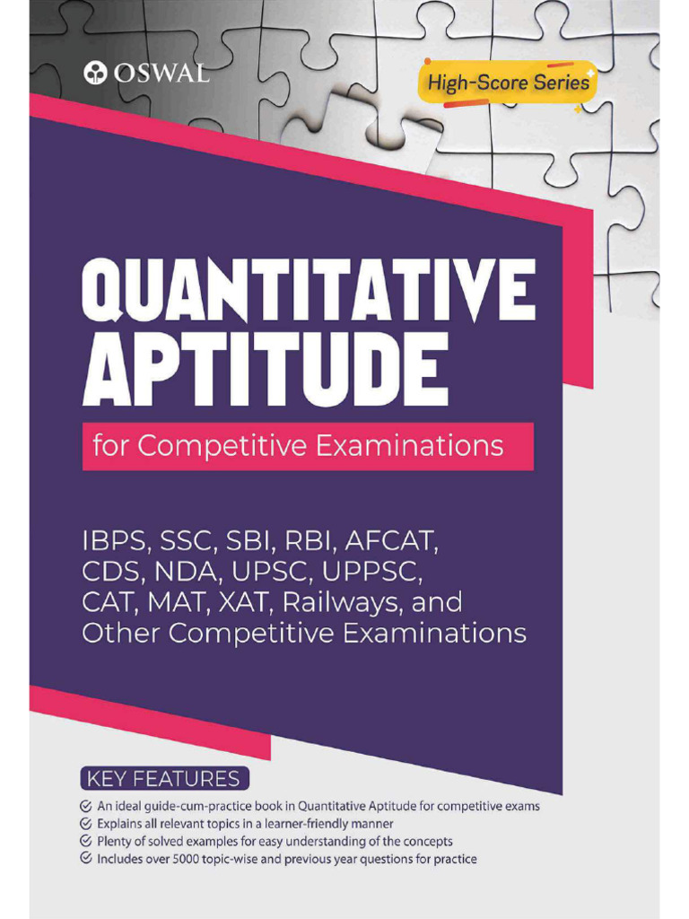 Demo 50 Quantitative Aptitude For Competitive Exams Oswaal | PDF | Division (Mathematics) | Numbers