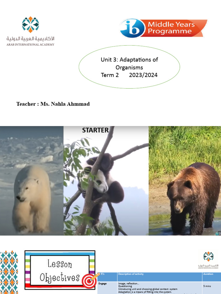 Unit 3 Adaptations Grade 8-Part1 | PDF