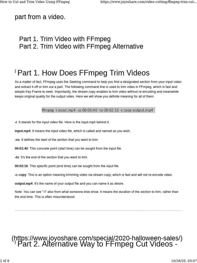 Ffmpeg Trim | PDF