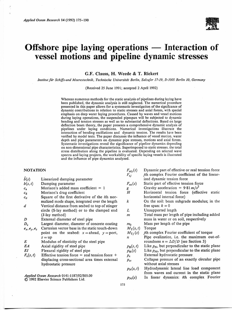 Offshore Pipe Laying Operations | PDF
