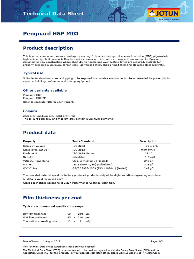 TDS20940 Penguard HSP MIO | PDF
