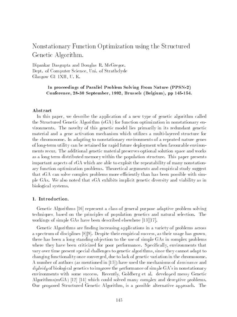 Nonstationary Function Optimization Usin | PDF | Gene | Mathematical Optimization