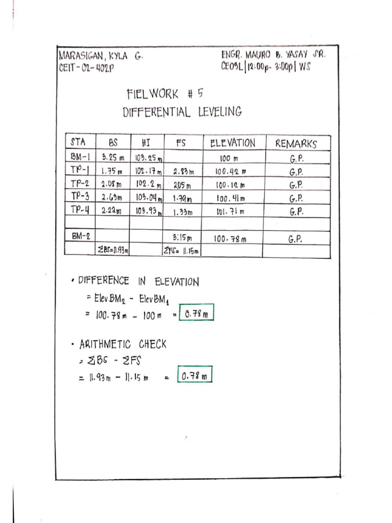 Differential Leveling Pdf 1129