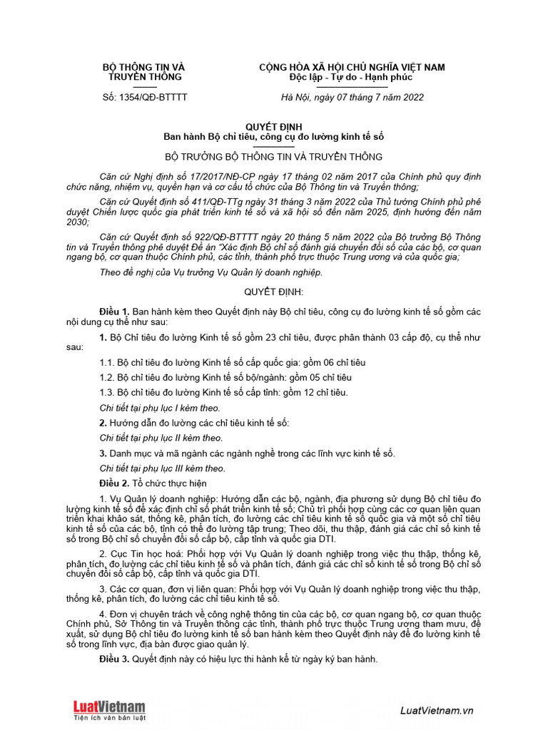 Quyet Dinh 1354 QD BTTTT | PDF