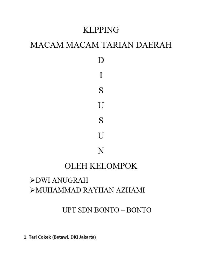 Macam Macam Tarian Klipping | PDF