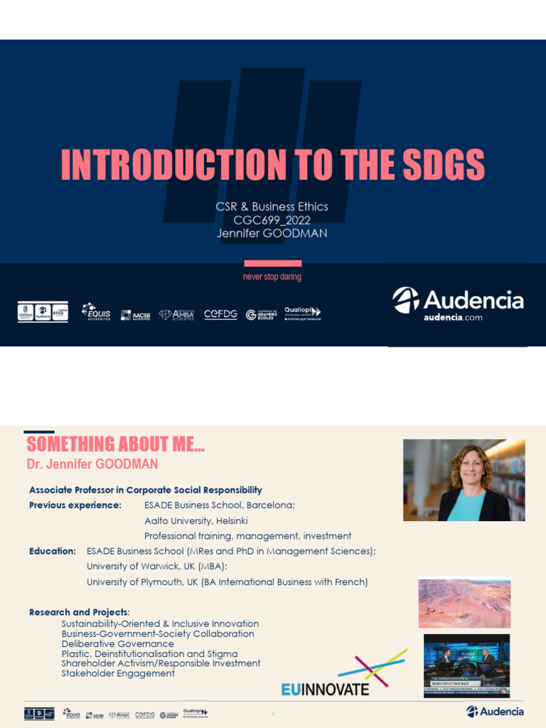 Slides Intro To SDGs | PDF | Corporate Social Responsibility ...