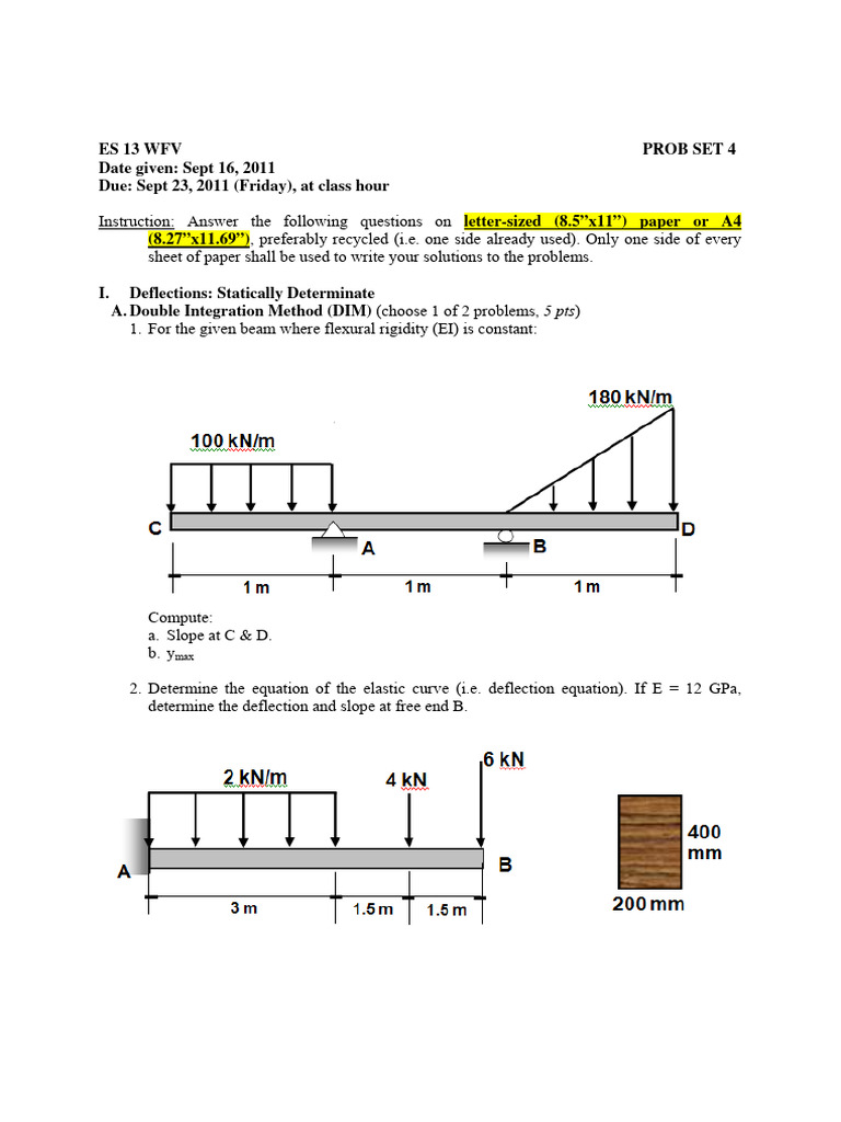 1st Sem Es 13 Prob Set 4 | PDF