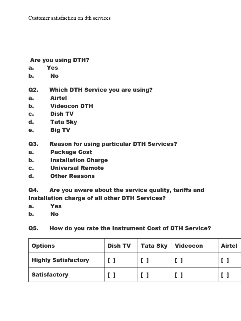 Project of DTH | PDF