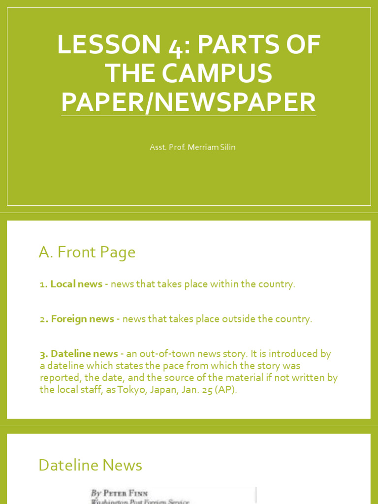 Components of a Campus Newspaper | PDF | Letter To The Editor | Newspapers