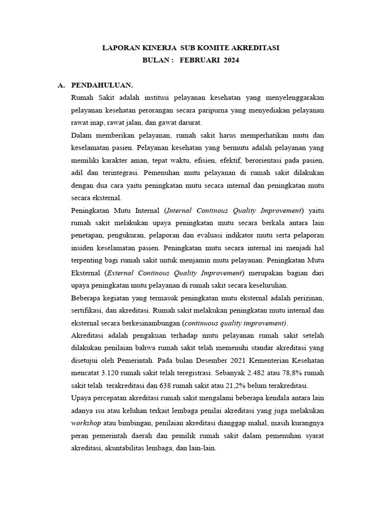 Laporan Akreditasi 02 2024 | PDF