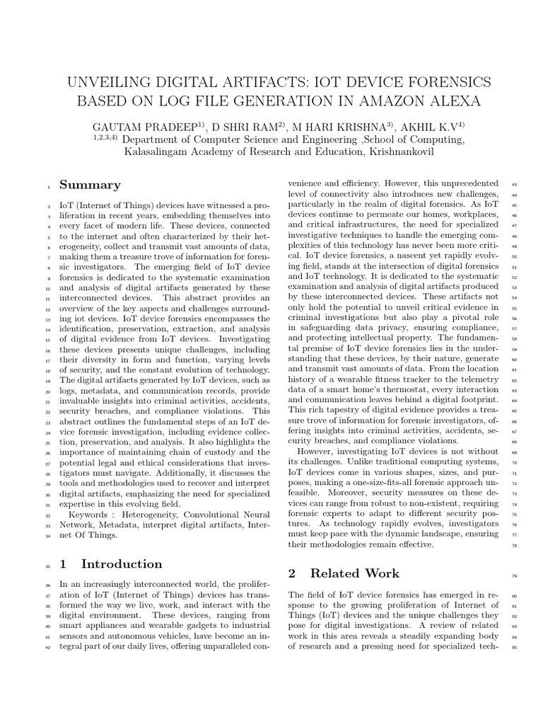 DF Paper | PDF | Internet Of Things | Digital Forensics