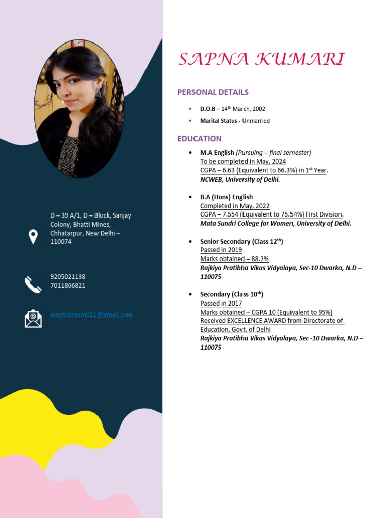 Sapna RESUME | PDF