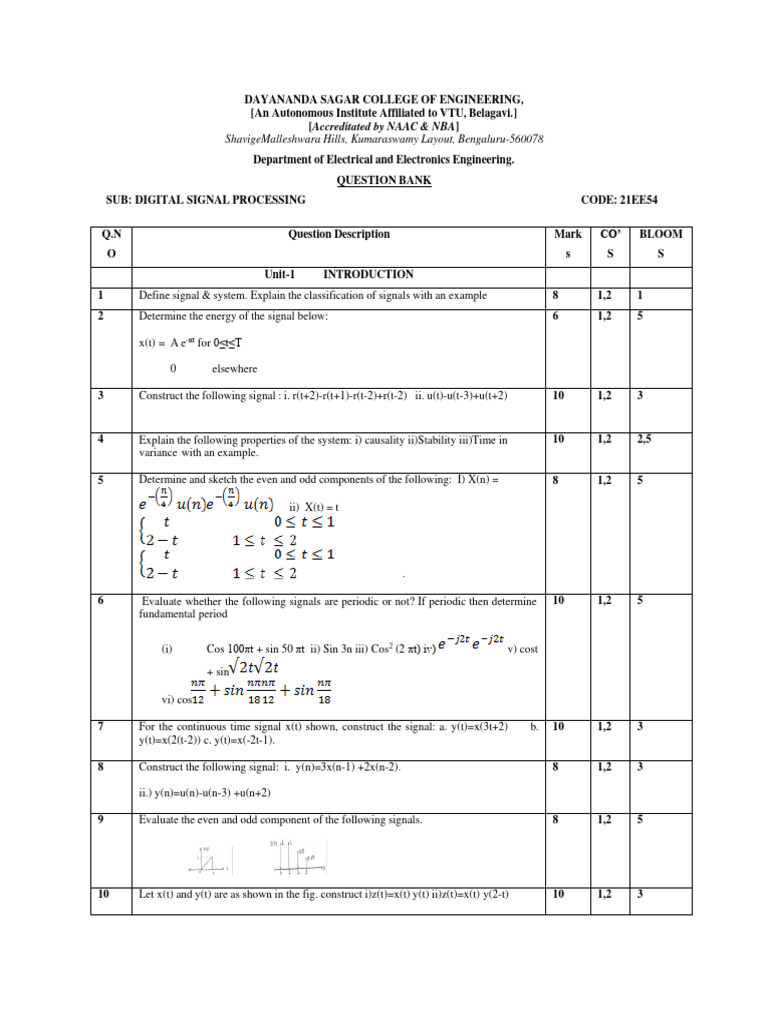 DSP QB Updated - New | PDF | Discrete Fourier Transform | Fast Fourier Transform
