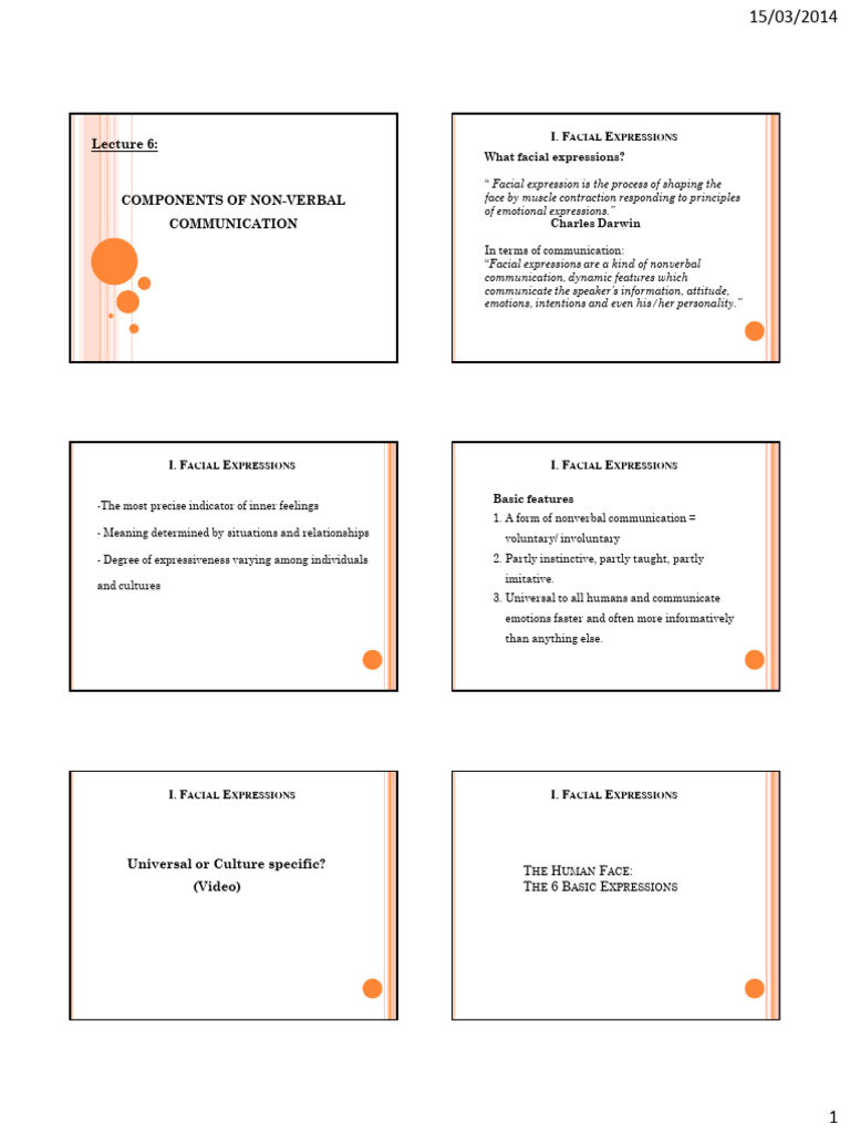 Lecture 6 Components of NonverbalCom | PDF | Facial Expression ... Lecture 6 Components of NonverbalCom | PDF | Facial Expression ...