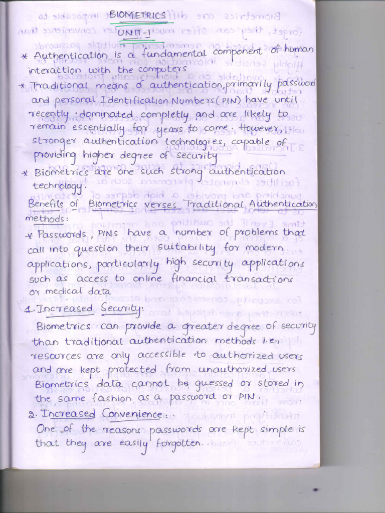 Biometric Systems Unit-1 | PDF