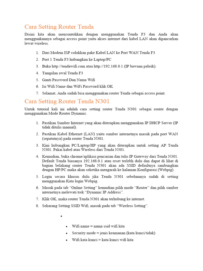 Panduan Setting Router Tenda Lengkap | PDF | Komputer | Teknologi ...
