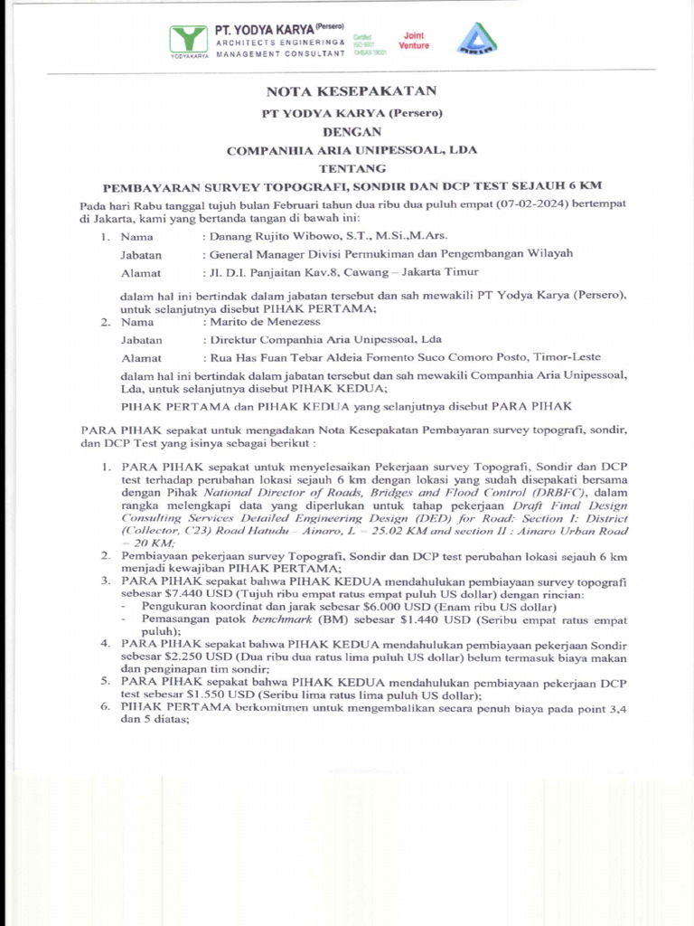 Nota Kesepakatan | PDF