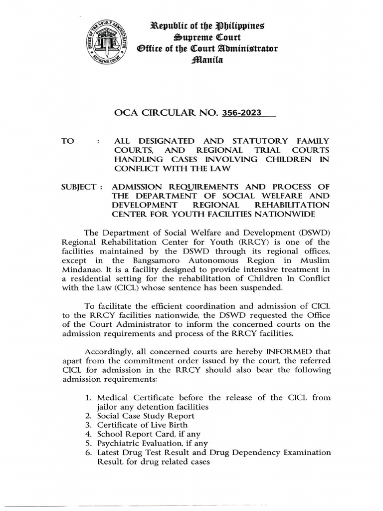 OCA Circular No. 356-2023 | PDF